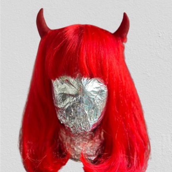 Hair | For Halloween Devil Woman Wig With Horns And Red Hair | Poshmark